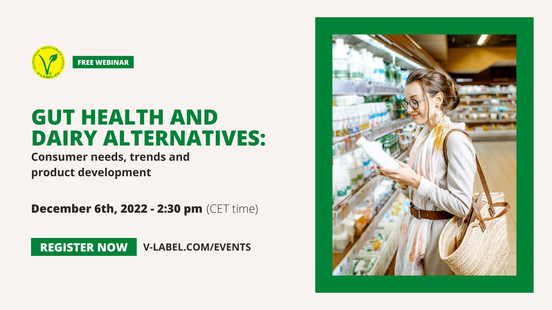 Free V-Label webinar: Gut health and dairy alternatives - V-Label